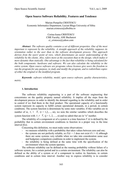 Pdf Open Source Software Reliability Features And Tendence