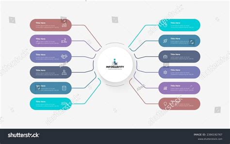 Flowchart Infographic Business Template Central Circle Stock Vector Royalty Free