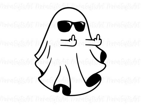 Ghost Middle Finger Svg Png Halloween Svg Png Cute Ghost Halloween