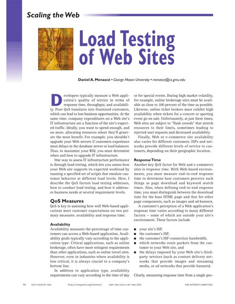 PDF Load Testing Of Web Sites