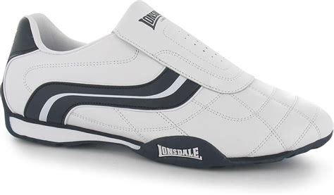 Lonsdale Camden Slip On Trainers Mens White Navy Casual Sneakers Shoes