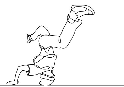 Break Dancer Continuous Line Drawing 39391566 Vector Art At Vecteezy