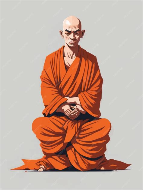 Premium Vector Monk Vector Illustration White Background