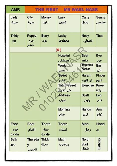 لغة انجليزية مراجعة كلمات ومحادثات الصف الرابع الابتدائي ترم أول مستر
