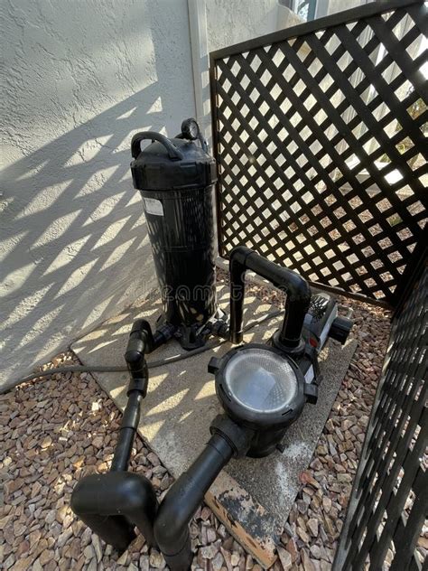 Modern Pool Pump And Filter System Editorial Photo Image Of Ground