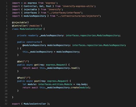 This Is What An Express App Powered By Typescript 21 And Inversifyjs Looks Like Rnode