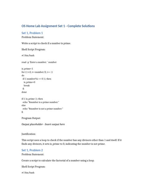 Os Home Lab Assignment Set1 Complete Solutions Updated Headings Pdf Computer Programming