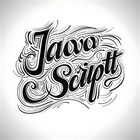 Caligraf A Dise O Del Texto Javascript El Texto Debe Tener Tinta De Tatuaje Bla Decoraci N Cnc