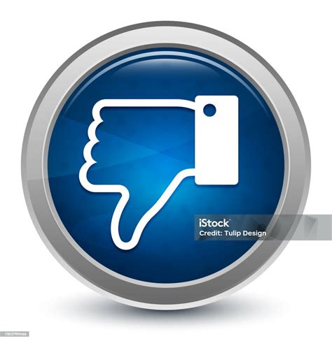 엄지 손가락 아래로 아이콘 스타 버스트 빛나는 블루 라운드 버튼 일러스트 디자인 컨셉 개념에 대한 스톡 벡터 아트 및 기타