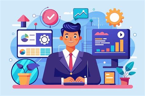 A Manager Analyzes Business Development Metrics On Dual Monitors With