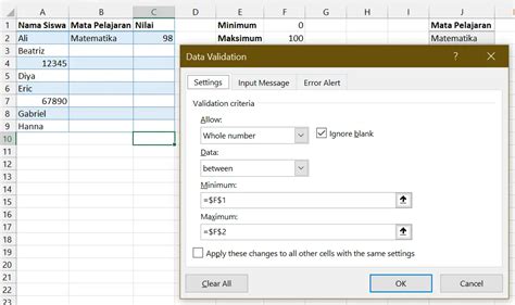 cara membuat data validation di excel excelandor