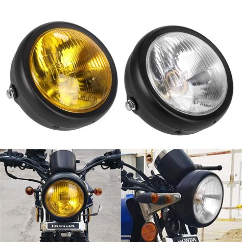 Retro Lens Motorcycle Round Modified Front Headlight Fits For Cg125