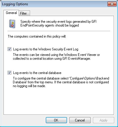 Configuring Event Logging