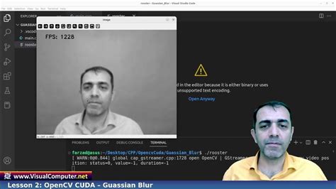 Lesson 2 Opencv Cuda C Gaussian Blur And Compare Cpu And Gpu Speed Youtube