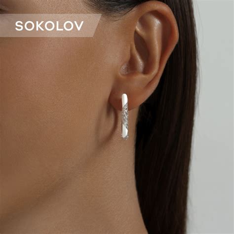 Серьги серебряные женские 925 пробы ювелирные Sokolov ювелирные изделия из серебра с камнями