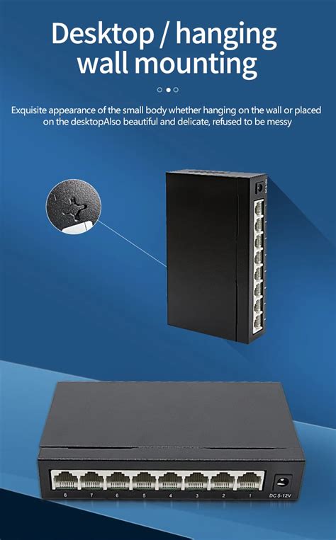 8 Port Ethernet Switch 1000mbps Gigabit Ethernet Desktop Switch Hub For Home Network Camera