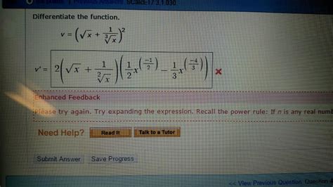 solved differentiate the function v square root x 1 3