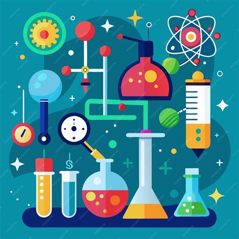 Science Object Icons Clipart Cartoon Style Vector Illustration