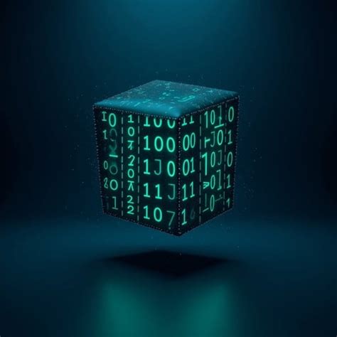 Free Glowing Data Cube Image Binary Cube Digital Download At