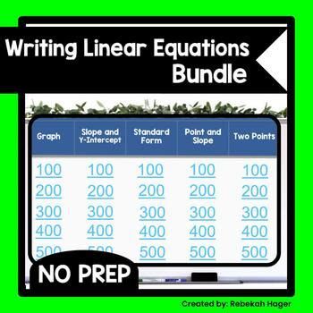 Writing Linear Equations In Slope Intercept Form Games And Activities Bundle