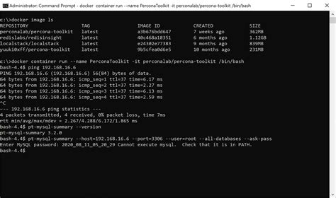 Mysql How To Use Percona Toolkit In A Docker Container Stack Overflow
