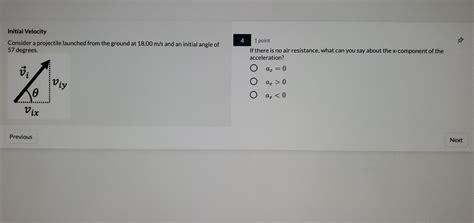 Solved Initial Velocity Consider A Projectile Launched From Chegg