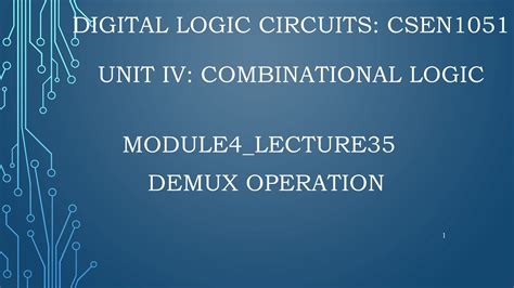 Module4lecture35blackboarddemux Operation Youtube