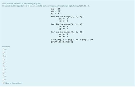 Solved What Would Be The Output Of The Following Program Chegg Com