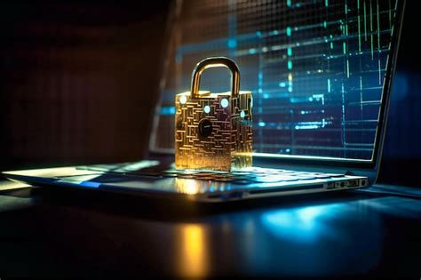premium photo a laptop with a padlock symbolizing password protection
