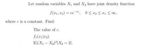 Solved Let Random Variables X1 And X Have Joint Density