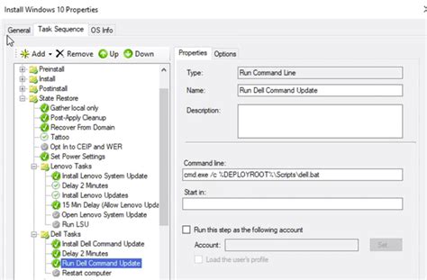 dell command update install and run via task sequence not working r mdt