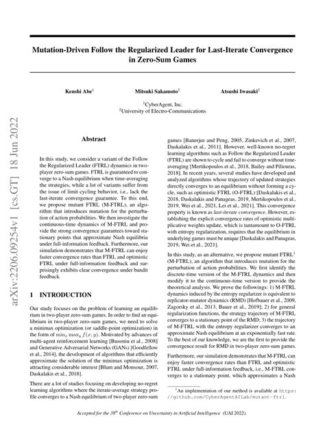 pdf mutation driven follow the regularized leader for last iterate