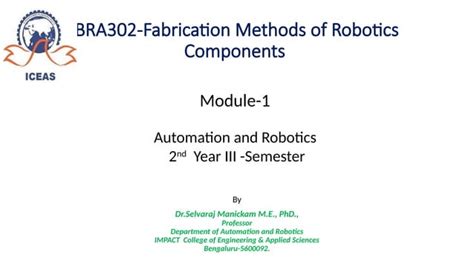 robotics component fabrication methods pptx