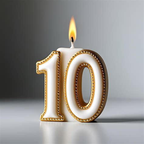 Number 10 Shape Birthdday And Anniversary Wish Candle Premium Ai Generated Image Number 10 Shape Birthdday And Anniversary Wish Candle Premium Ai Generated Image