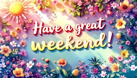 Floral Weekend Greeting Have A Great Weekend Stock Illustration Illustration Of Floral