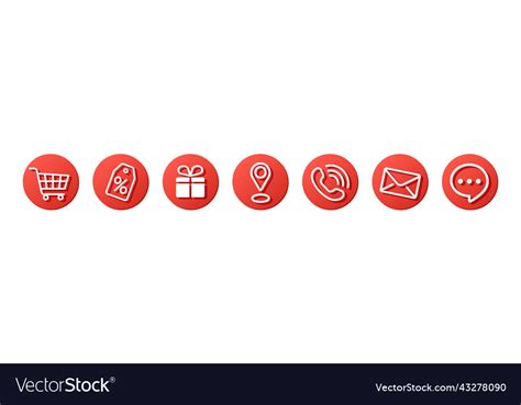 red rounded highlight covers for online shopping vector image