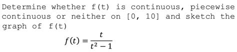 Solved Determine Whether F T Is Continuous Piecewise Chegg