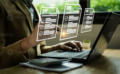 Electronic Signature Concept Business People Sign Electronic Documents