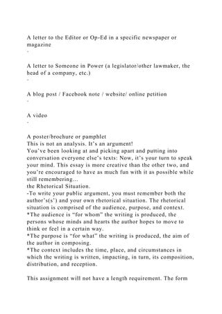 Project Public ArgumentDue By MidnightGENERAL Docx