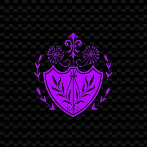 Premium Psd Dandelion Flower Badge Logo With Decorative Shield And