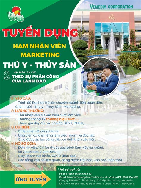 Thông báo tuyển dụng của Công ty TNHH MTV Thuốc Thú Y Và Chế phẩm Sinh học VEMEDIM