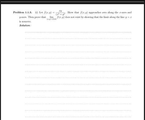 solved problem 1 1 3 i let f x y x2 y2xy show that