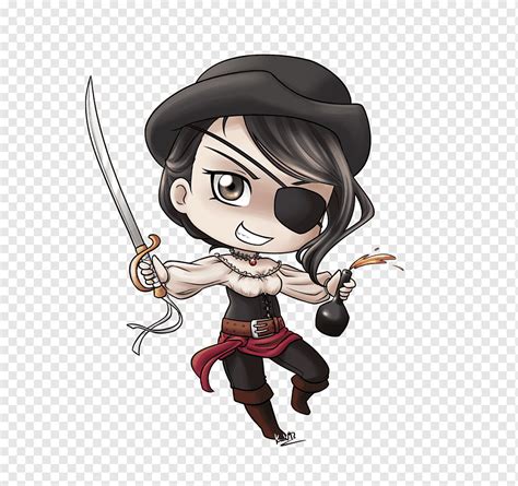 꼬마 아트 드로잉 불법 복제 Kavaii 해적 깃발 만화 가상의 인물 애니메이션 Png Pngwing