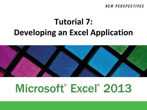 Ppt Tutorial 7 Developing An Excel Application Powerpoint Presentation Id3450354