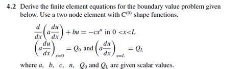 solved 2 derive the finite element equations for the