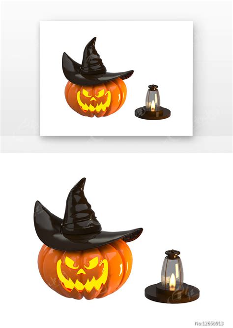 C4d万圣节南瓜灯笼3d渲染元素图片下载红动中国