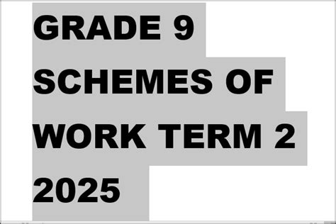 Grade 9 Schemes Of Work Term 2 2025