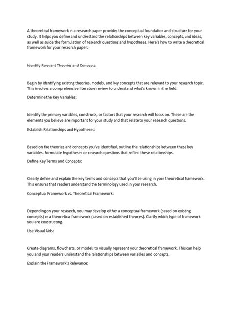 How To Write Theoratical Framework Of A Research Paper Download Free Pdf Theory Conceptual