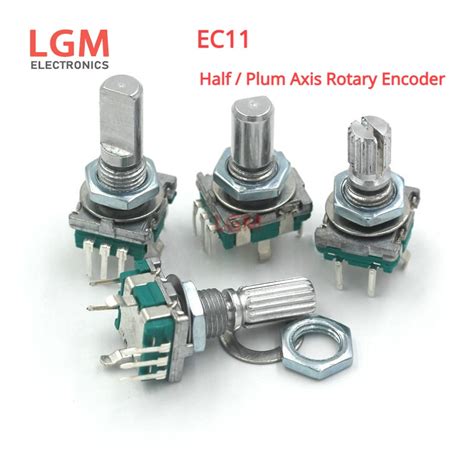 2pcs half plum axis rotary encoder handle length 15mm 20mm code switch ec11 digital