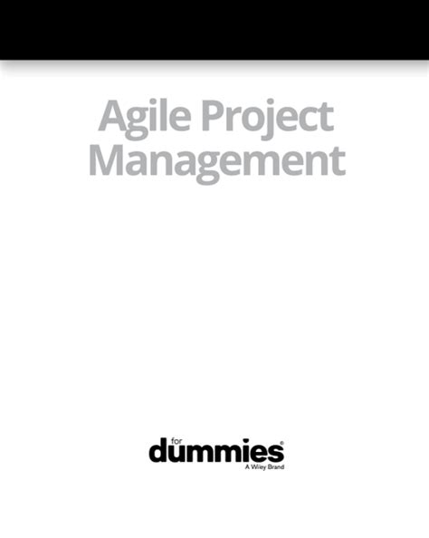 Agile Project Management For Dummies 3rd Edition